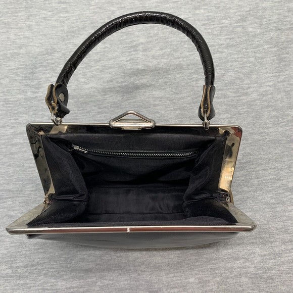 Unbranded | Bags | Vintage Black Patent Leather Snap Closure One Handle ...